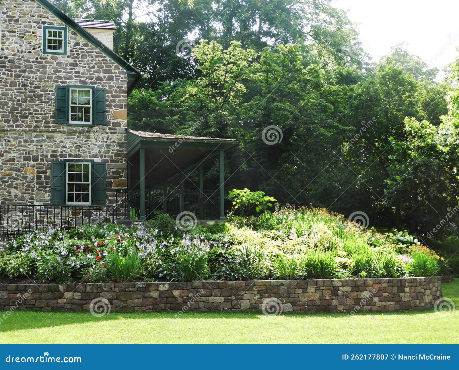 Poole Forge Historic Colonial Stone House Raised Bed Garden Stock Image ...