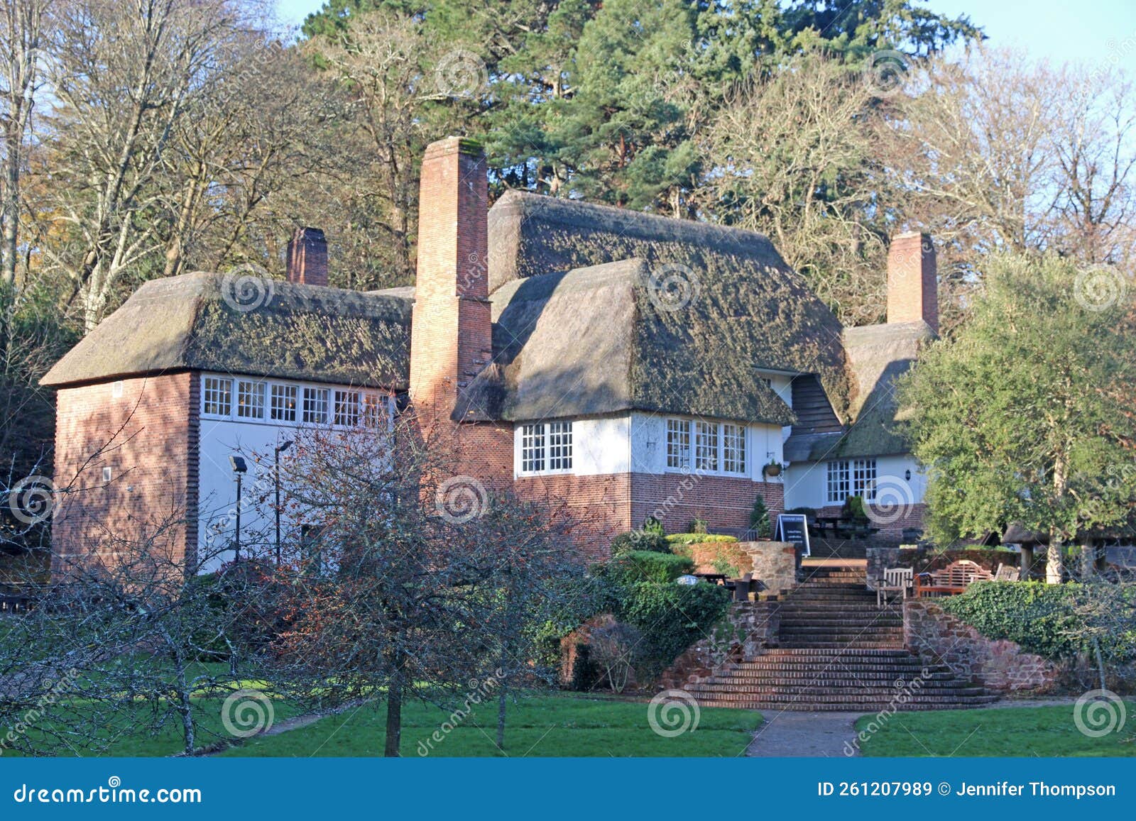 Historic Thatched Cottage in Cockington Village, Devon Stock Image ... Historic Thatched Cottage in Cockington Village, Devon Stock Image ...