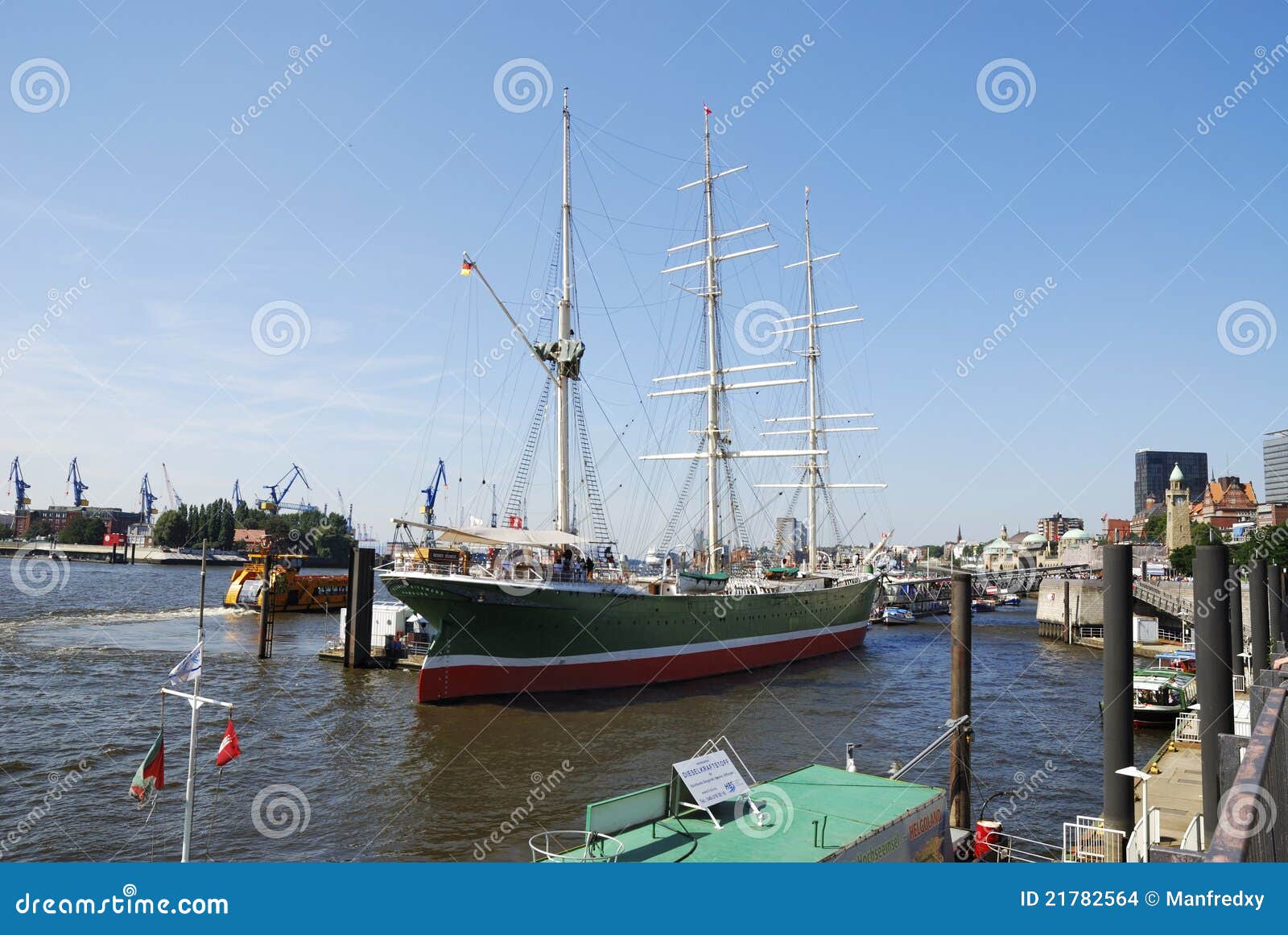 Historic three masted bark editorial stock image. Image of historic ...