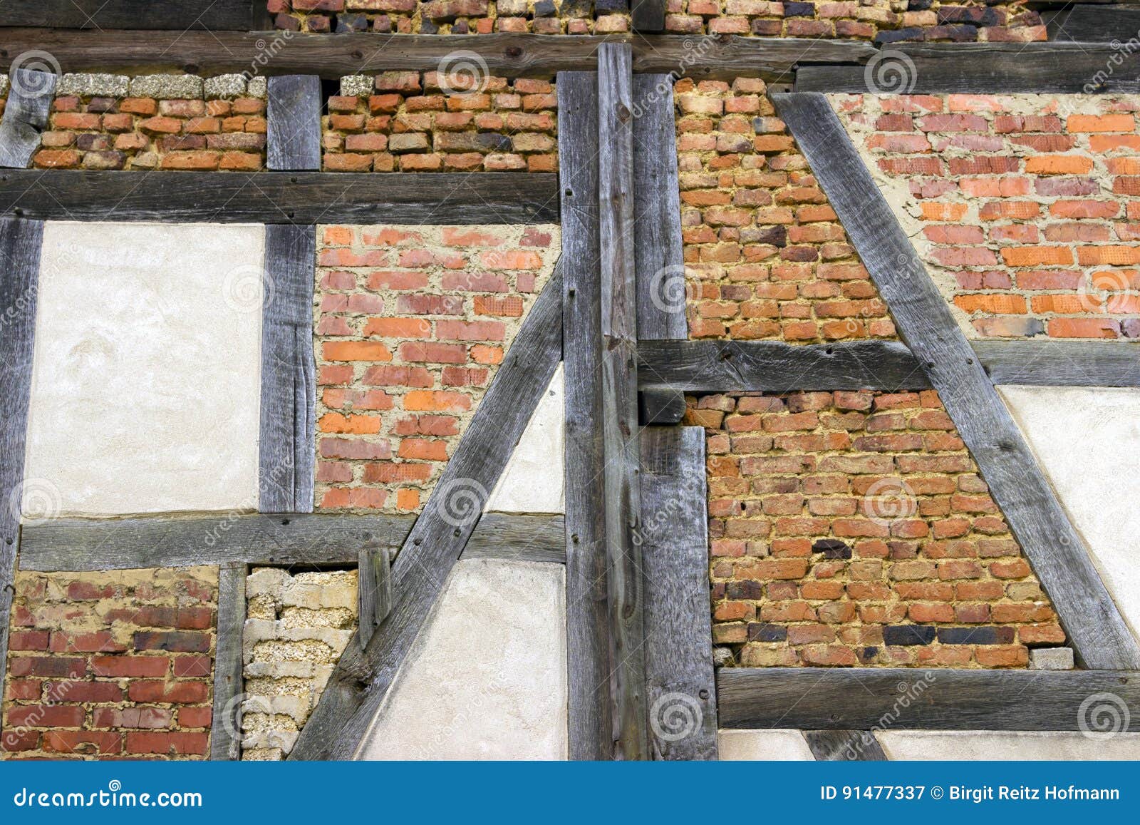 Historic Timber Frame Construction in Detail Stock Image - Image of ...