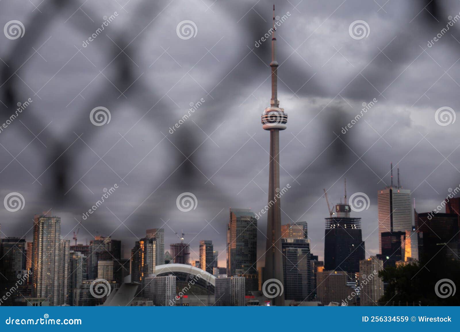 Historic Toronto Skyline Visible through a Gate Editorial Stock Image ...
