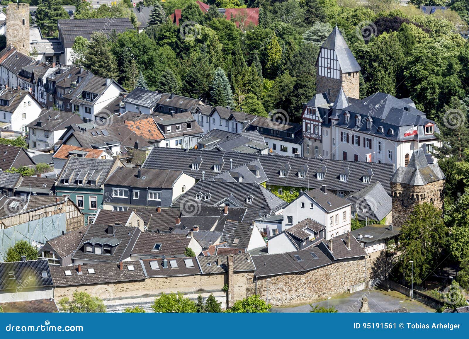Historic Town Ahrweiler Germany from Above Stock Image - Image of ...