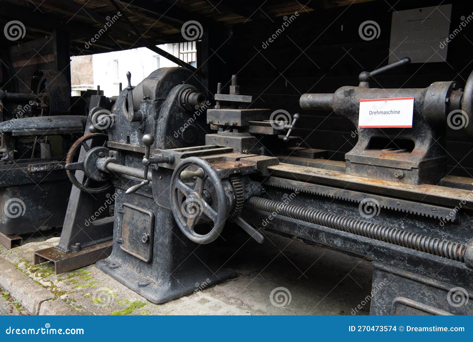 A Historic Turning Machine of Grey Cast Ion Stock Photo - Image of ...