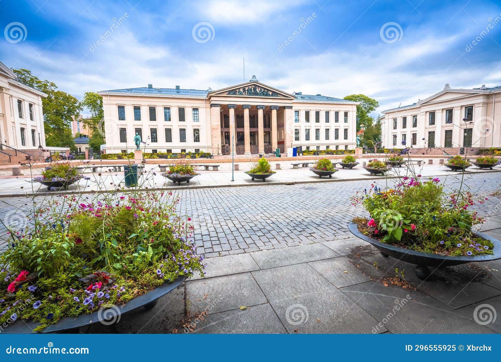 Historic University Square in Oslo View Stock Image - Image of tower ...