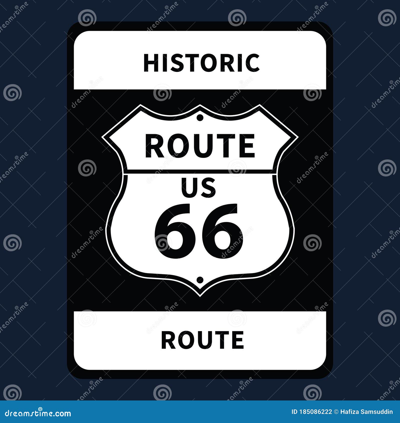 Historic Us Route 66. Vector Illustration Decorative Design Stock ...