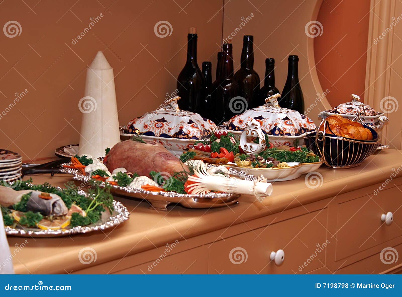 Historic Victorian Meal of Christmas. Stock Photo - Image of bread ...