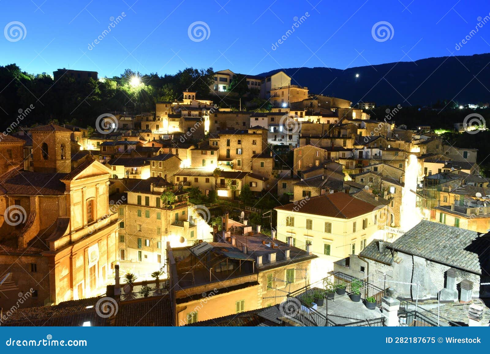 The Historic Village of Subiaco, Italy Stock Image - Image of street ...