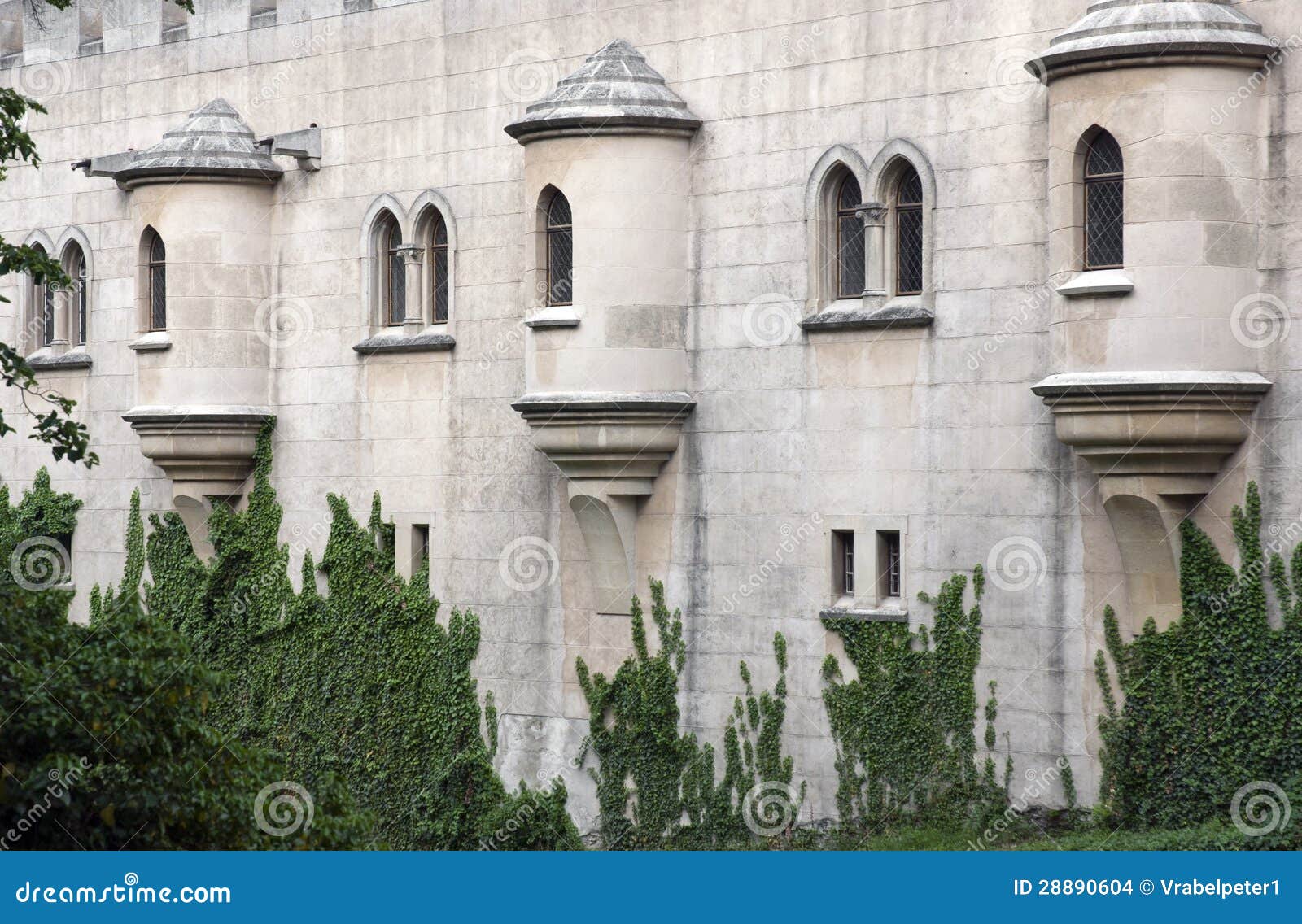 Historic Wall with Windows in the Bojnice Castle Stock Photo - Image of ...