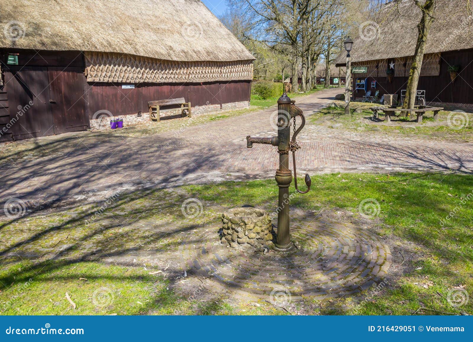 Historic Water Pump on the Central Square of Orvelte Editorial Photo ...