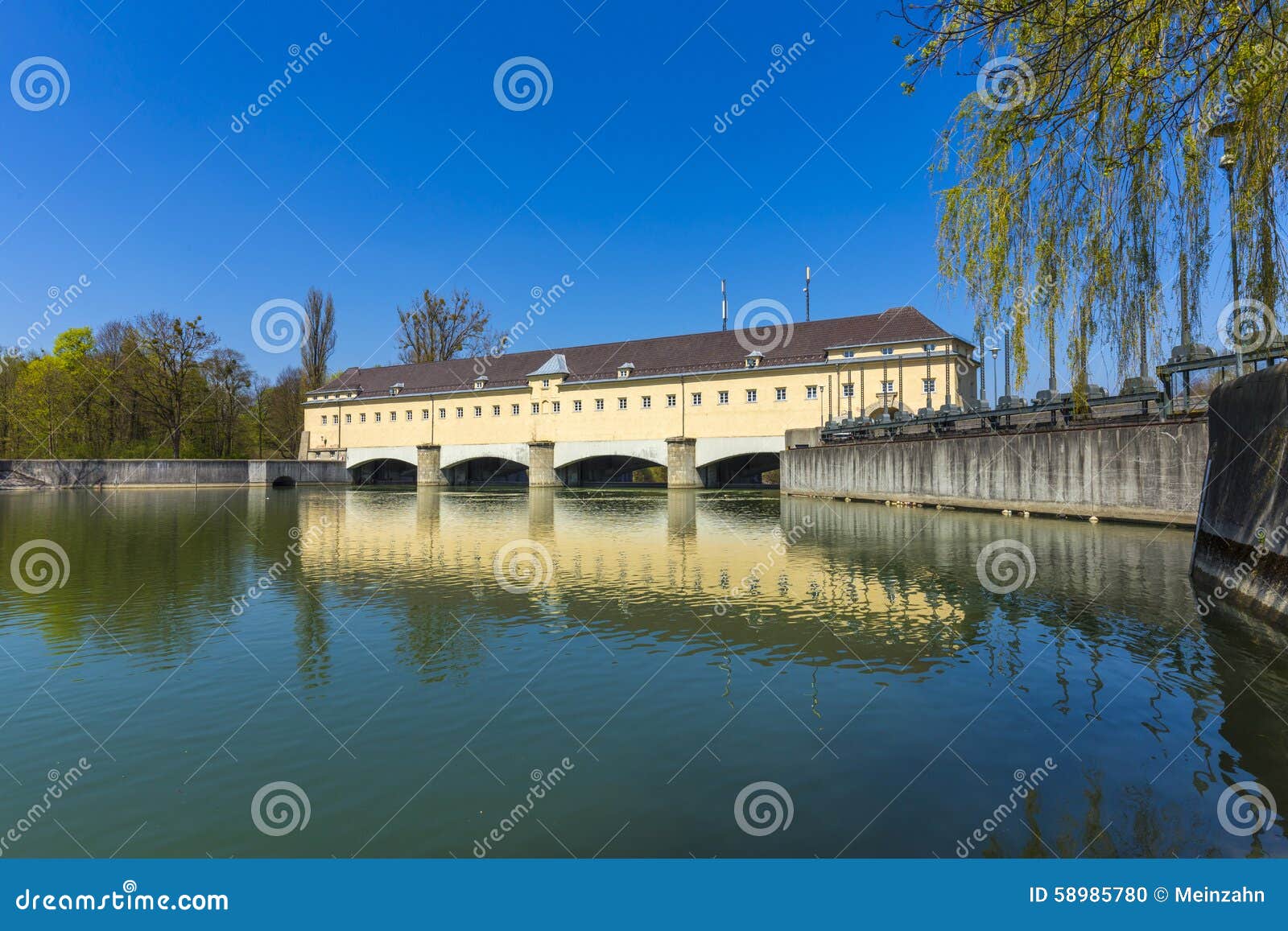 Historic Weir at the River Isar in Munich Stock Photo - Image of ...