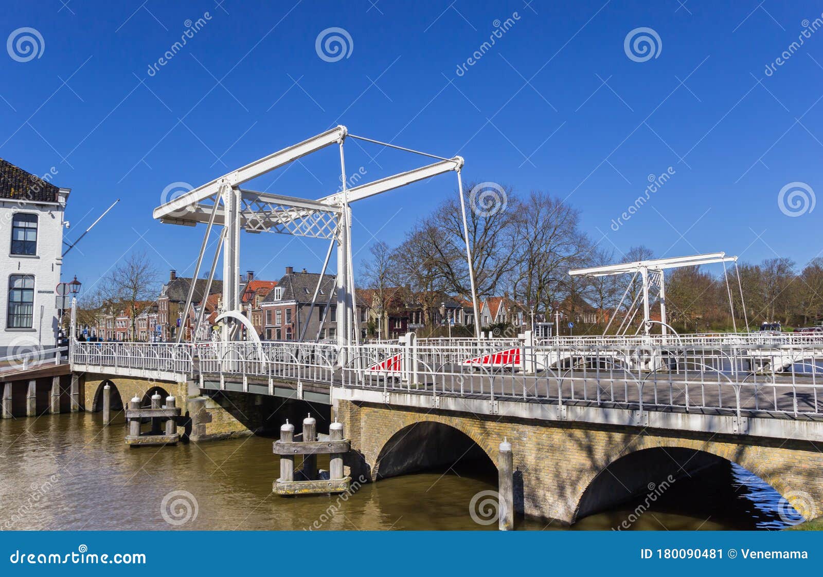 Historic White Bridge in the Center of Harlingen Editorial Photo ...