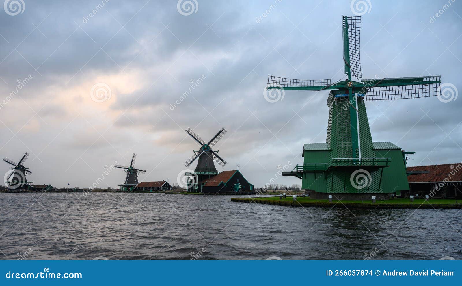 Historic Windmills in Amsterdam Stock Photo - Image of river, dutch ...