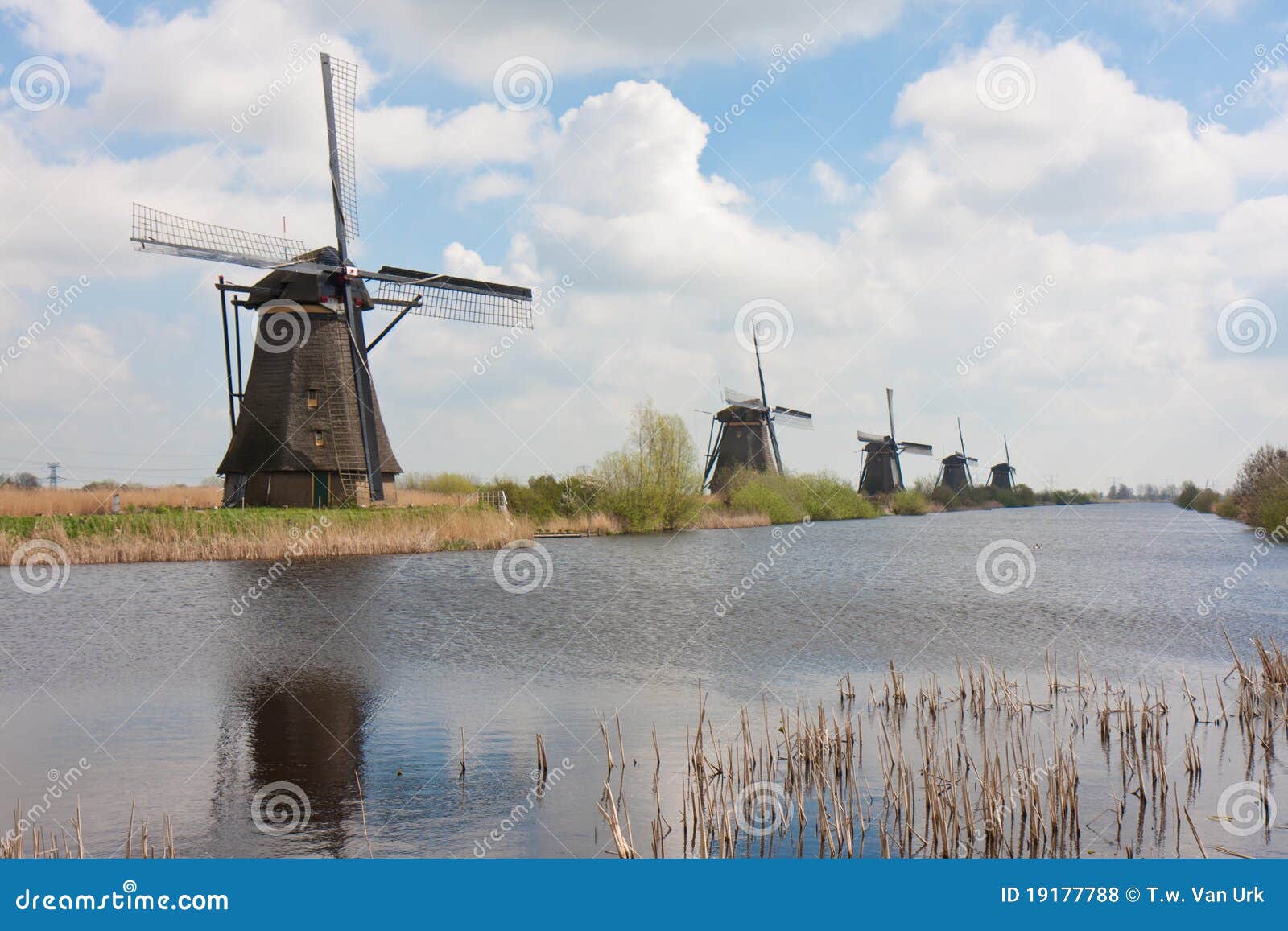 Historic Windmills in the Netherlands Stock Photo - Image of power ...