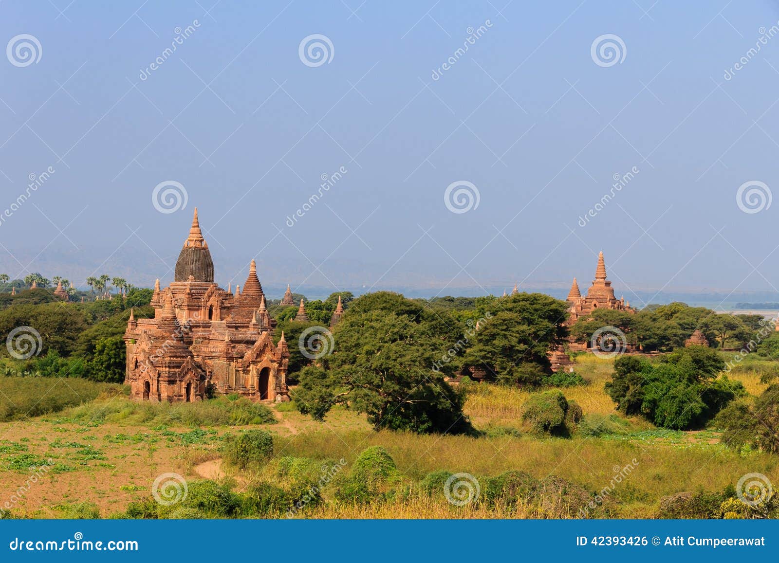 Historical Ancient Pagodas , Bagan in Myanmar (Burmar) Stock Photo ...