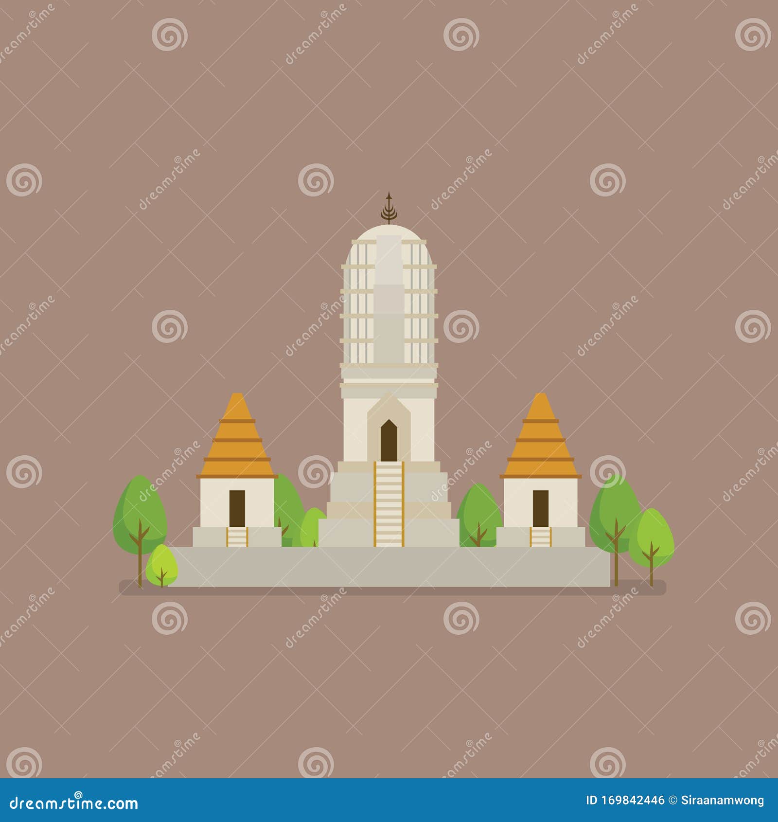 Historical Ancient White Temple Stock Vector - Illustration of national ...