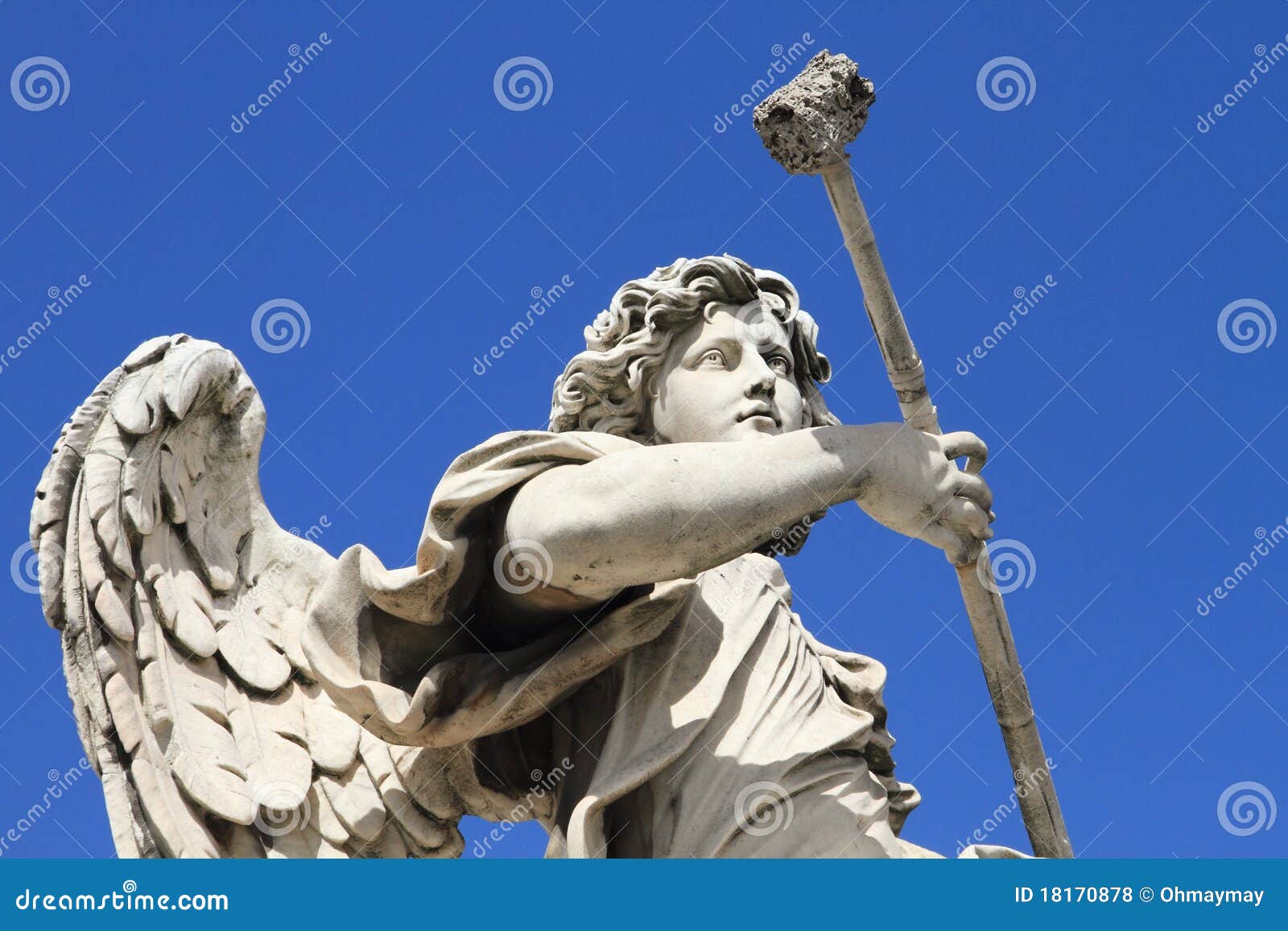 Historical Angel Statue of Castle Saint Angelo Stock Photo - Image of ...