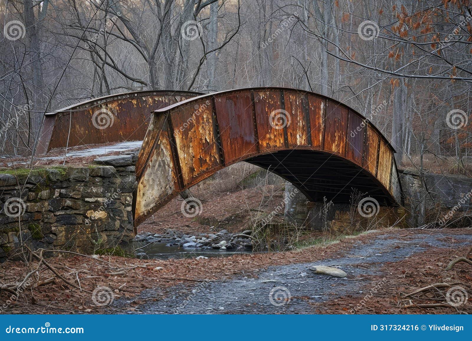 Historical Arch Rusty Bridge Isometric. Generate AI Stock Photo - Image ...