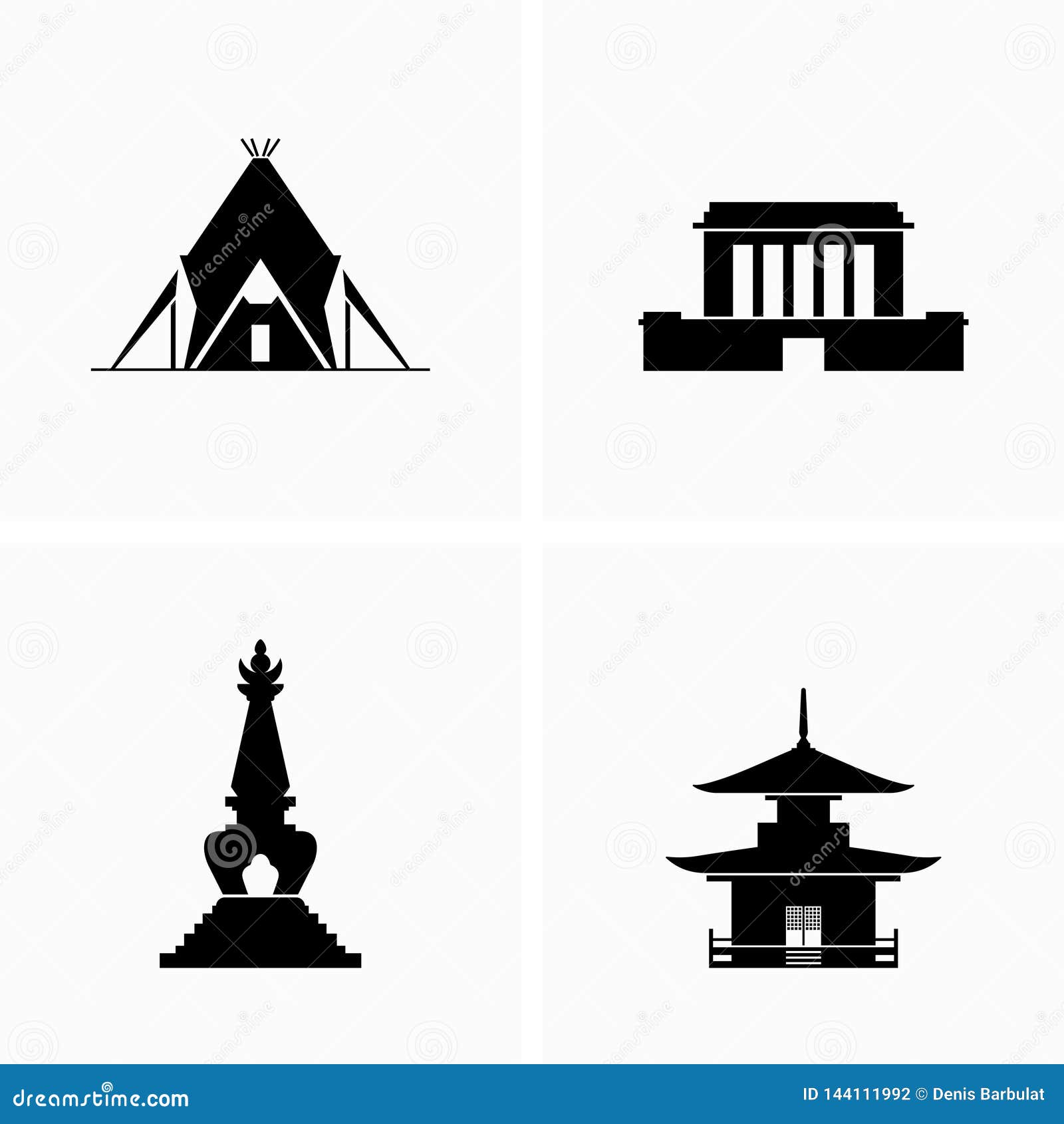 Historical Architecture and Buildings Stock Vector - Illustration of ...