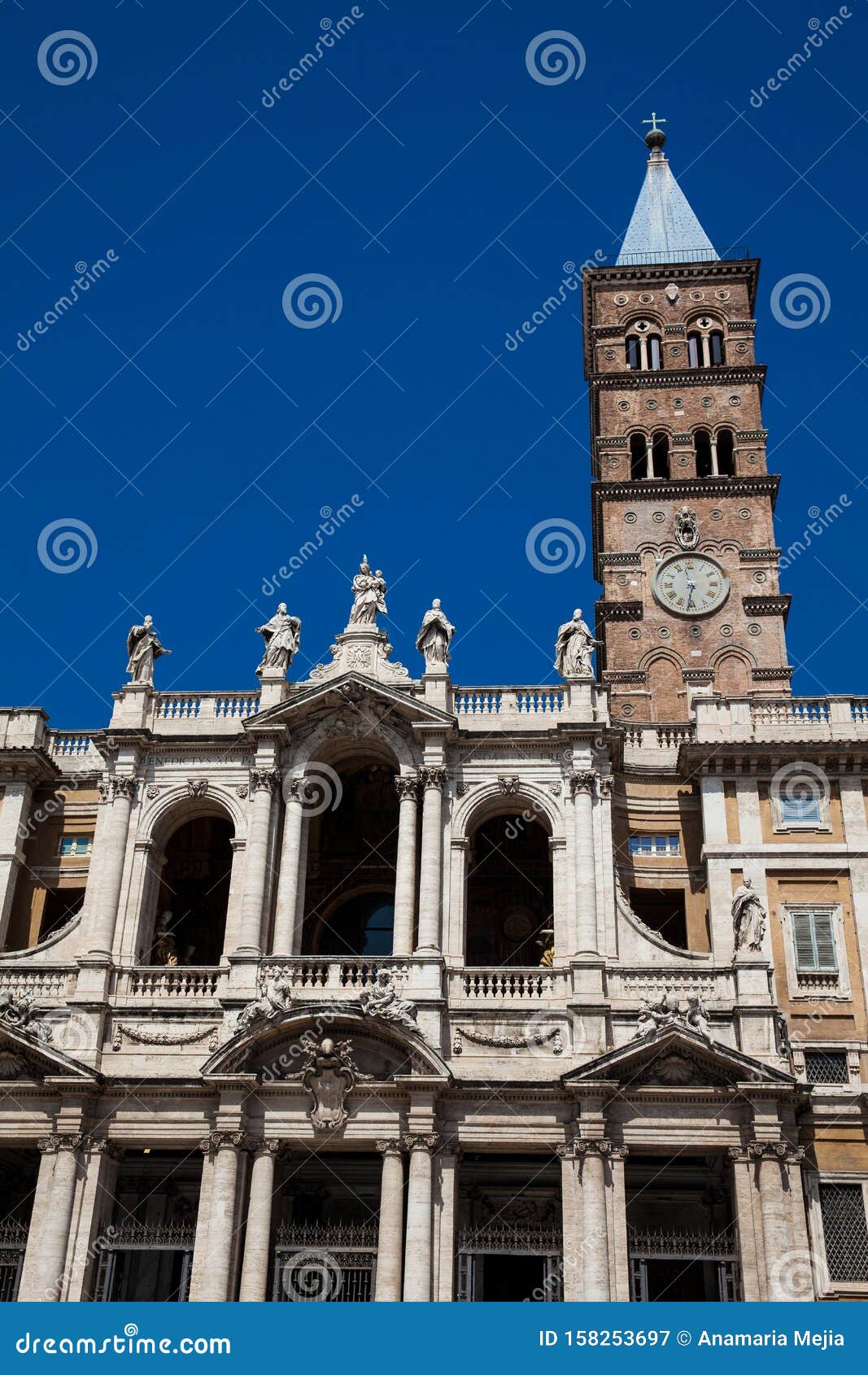 Historical Basilica of Saint Mary Major Built on 1743 in Rome Stock ...