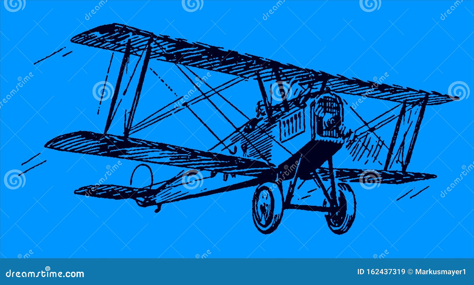 Biplane Aircraft Pulling Advertisement Banner - 3D Stock Photo ...