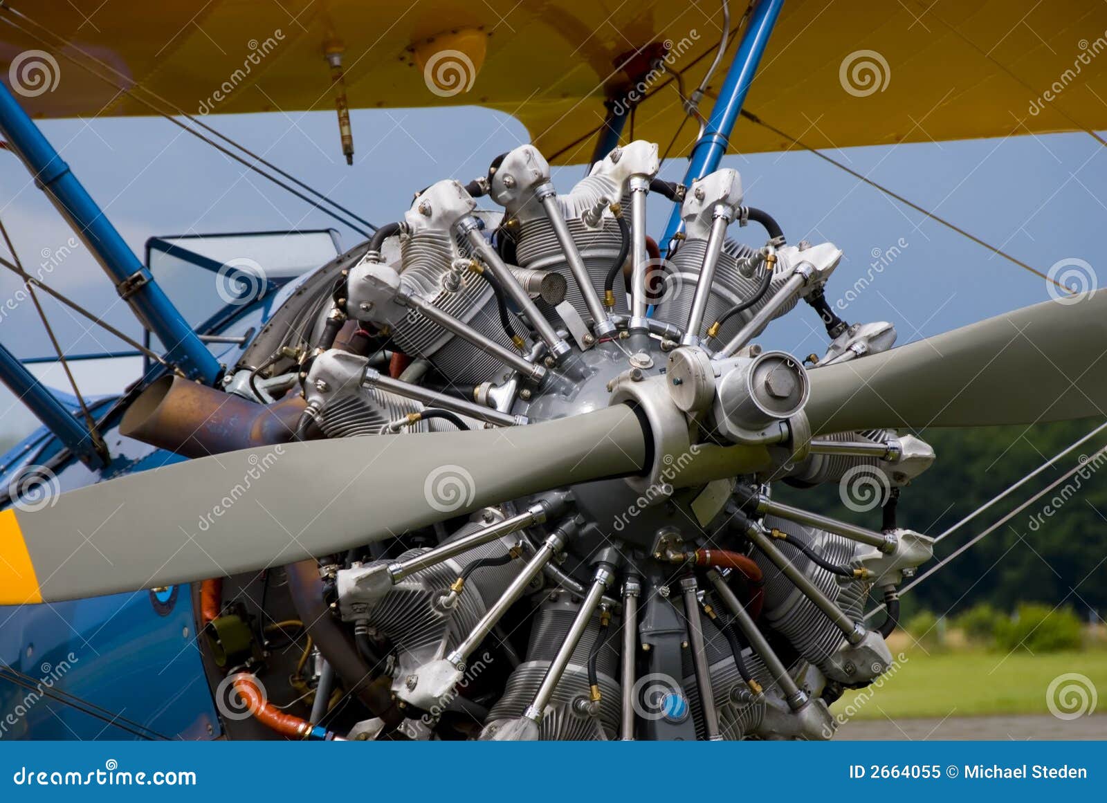 Historical biplane engine stock image. Image of aircraft - 2664055