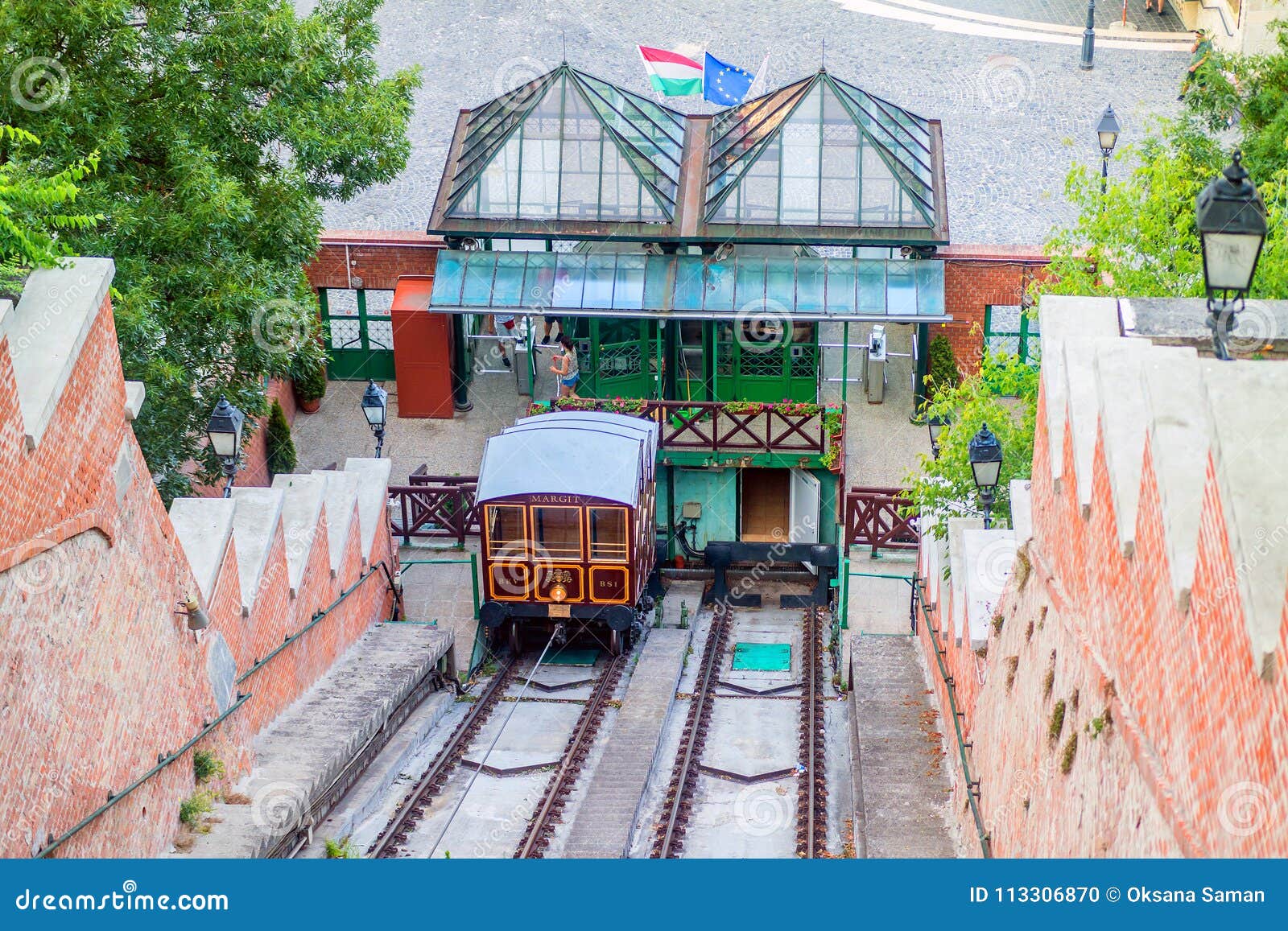 Historical Buda Castle Funicular in Budapest. Editorial Image - Image ...