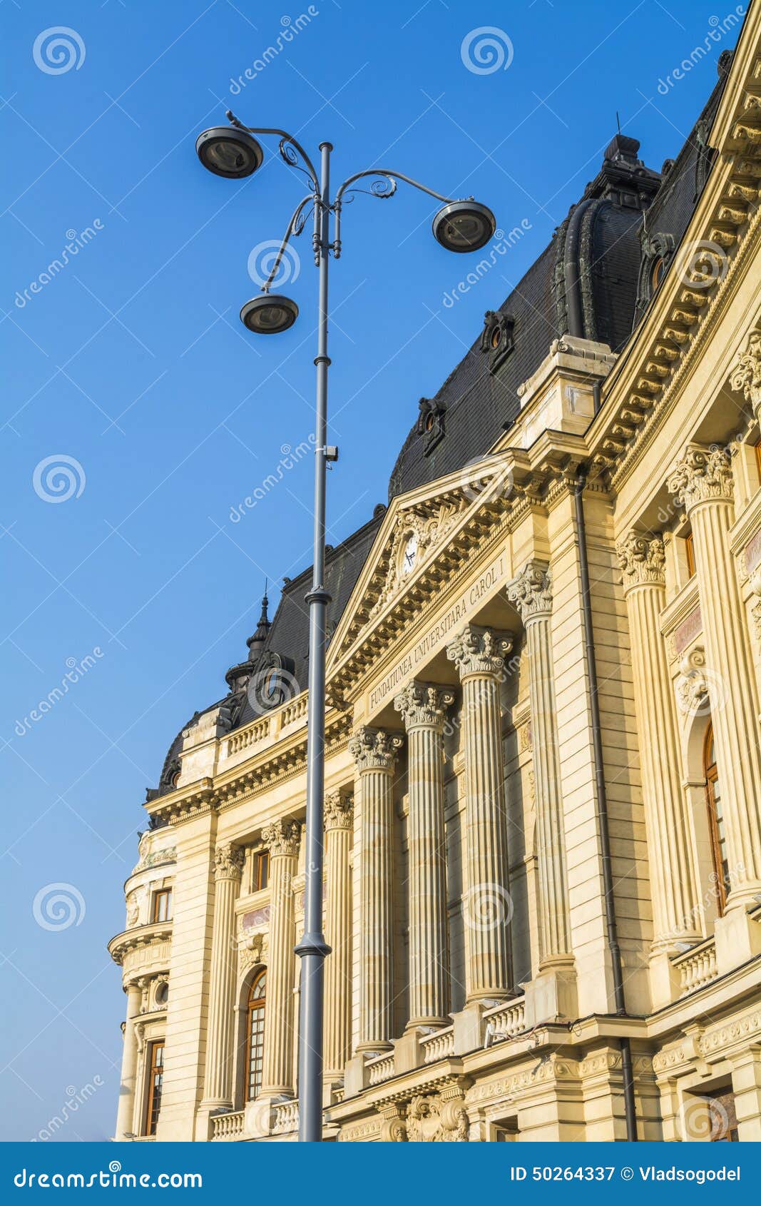 Historical Building in Bucharest Romania Stock Image - Image of blue ...