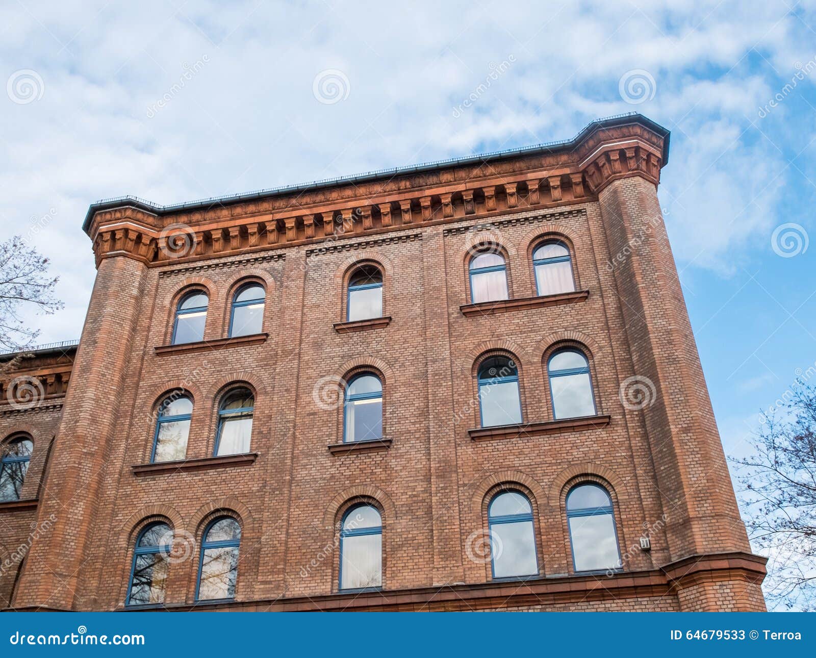 Historical Building with Decorative Cornice Stock Image - Image of ...