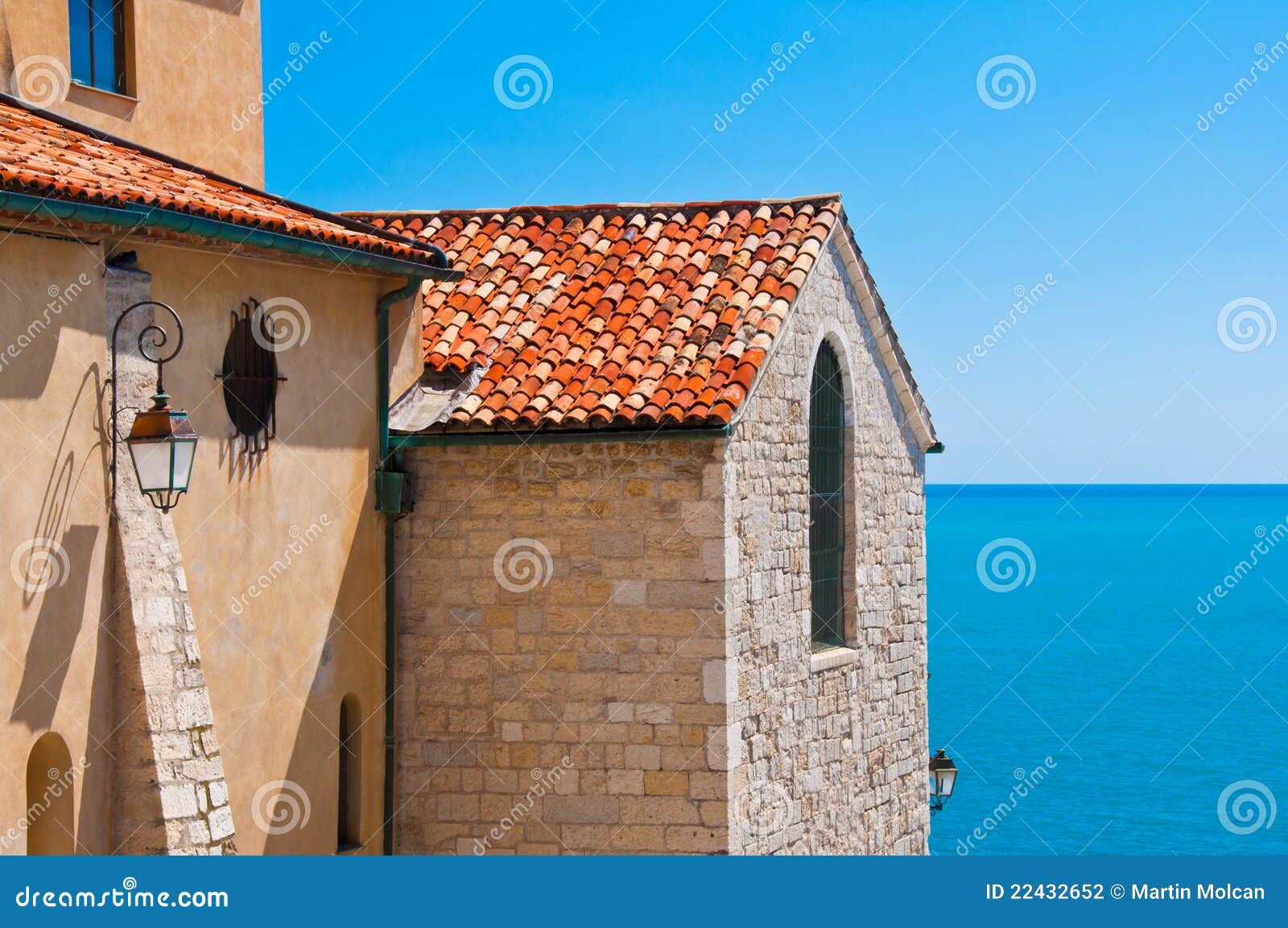 Historical Building Detail and Ocean View Stock Photo - Image of vivid ...