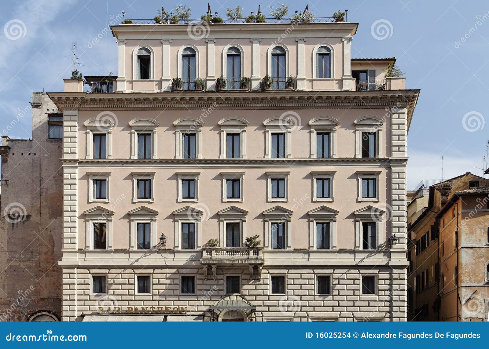 Historical Building Facade in Rome Stock Photo - Image of window ...