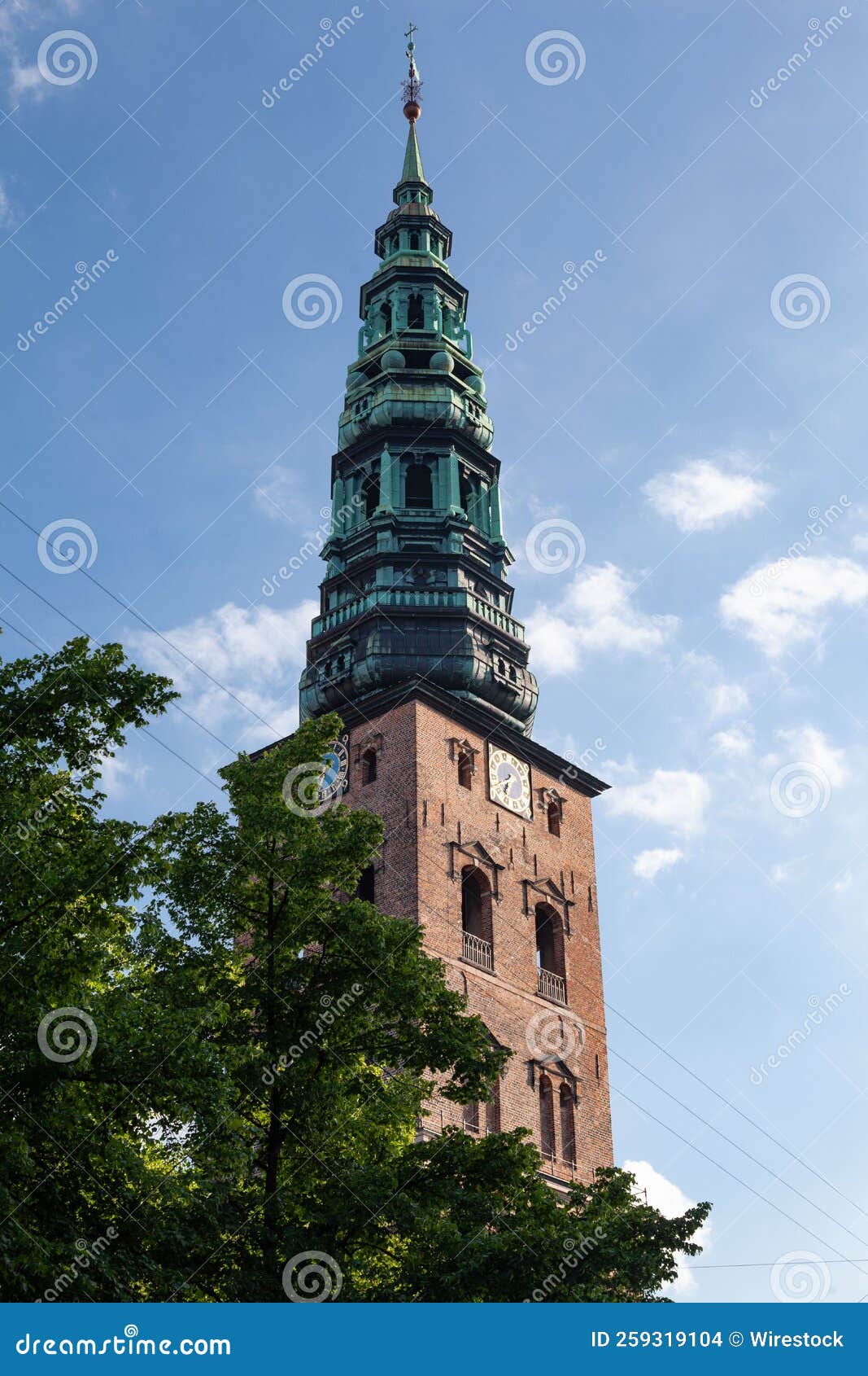 Historical Building Tower with the Crown in Copenhagen, Denmark Stock ...