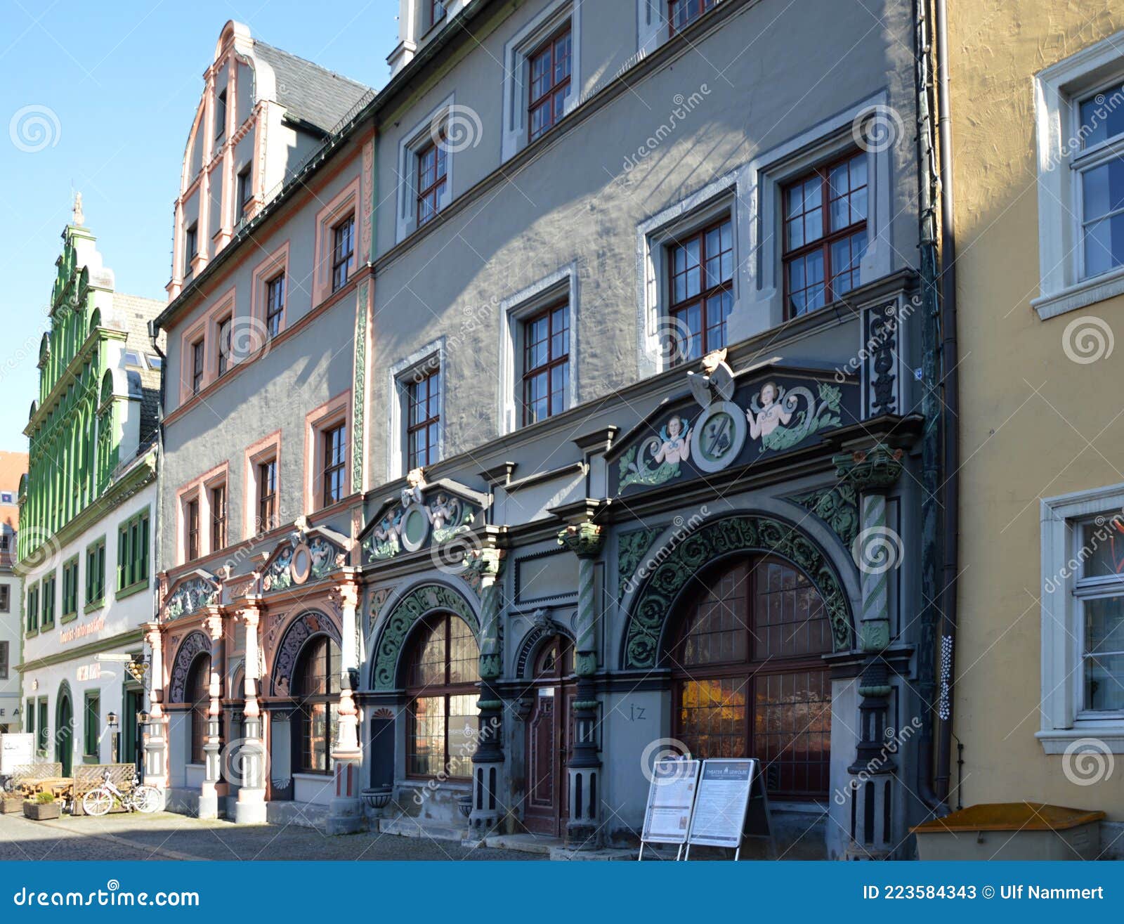 Historical Buildings in the Old Town of Weimar, Thuringia Editorial ...