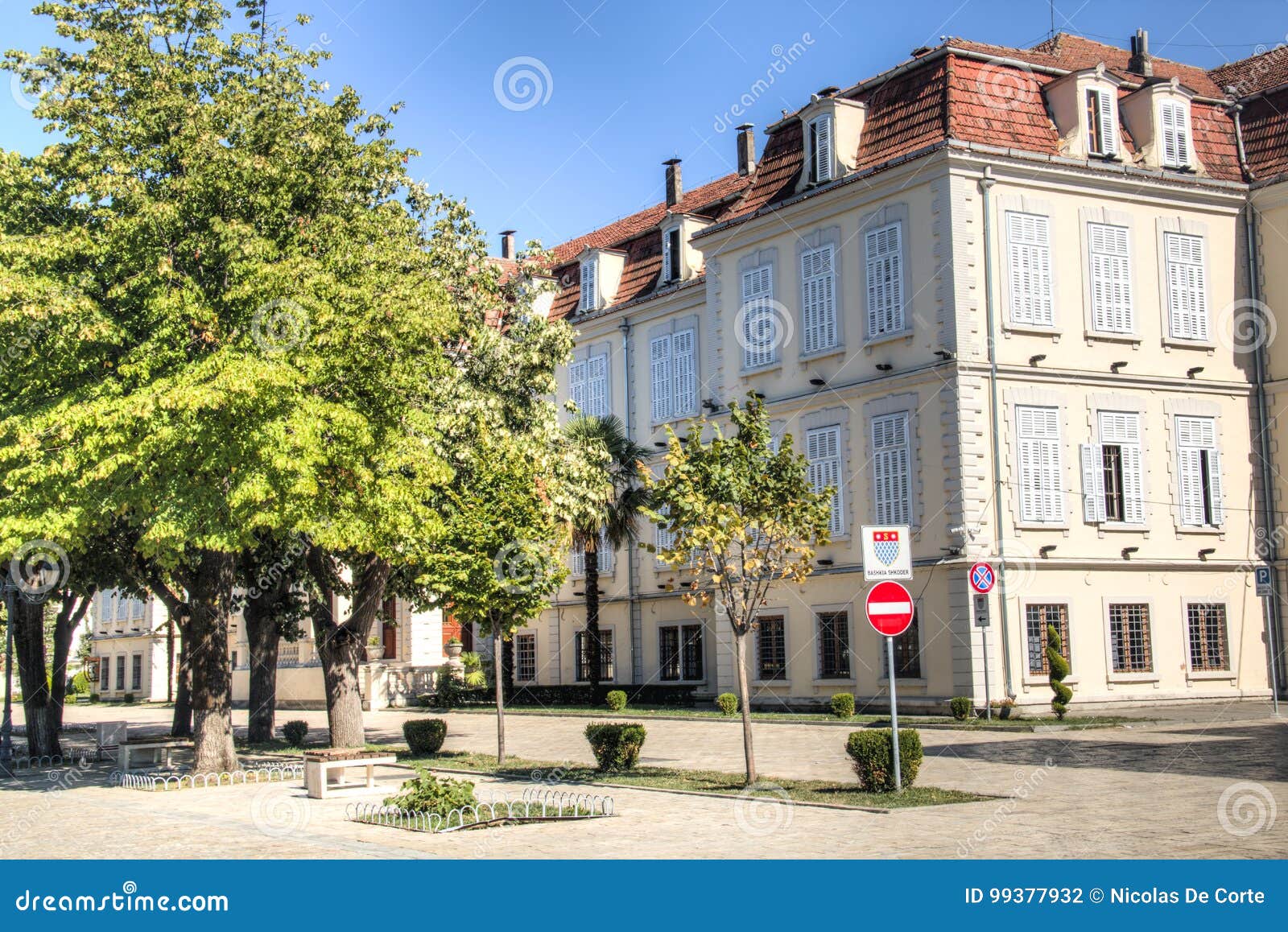 Historical Buildings in Shkoder, Albania Stock Photo - Image of town ...