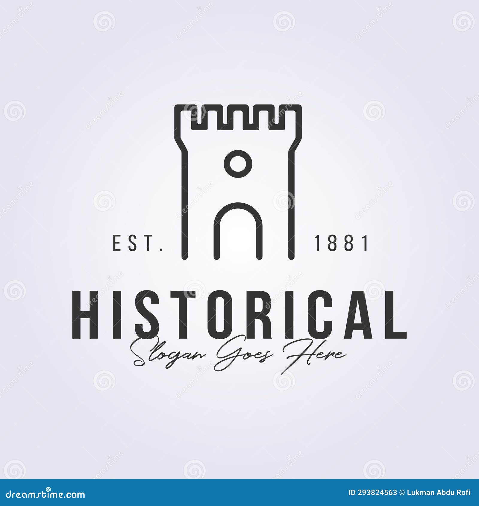 Historical Castle Logo, Minimal Castle Icon Symbol Vector Illustration ...