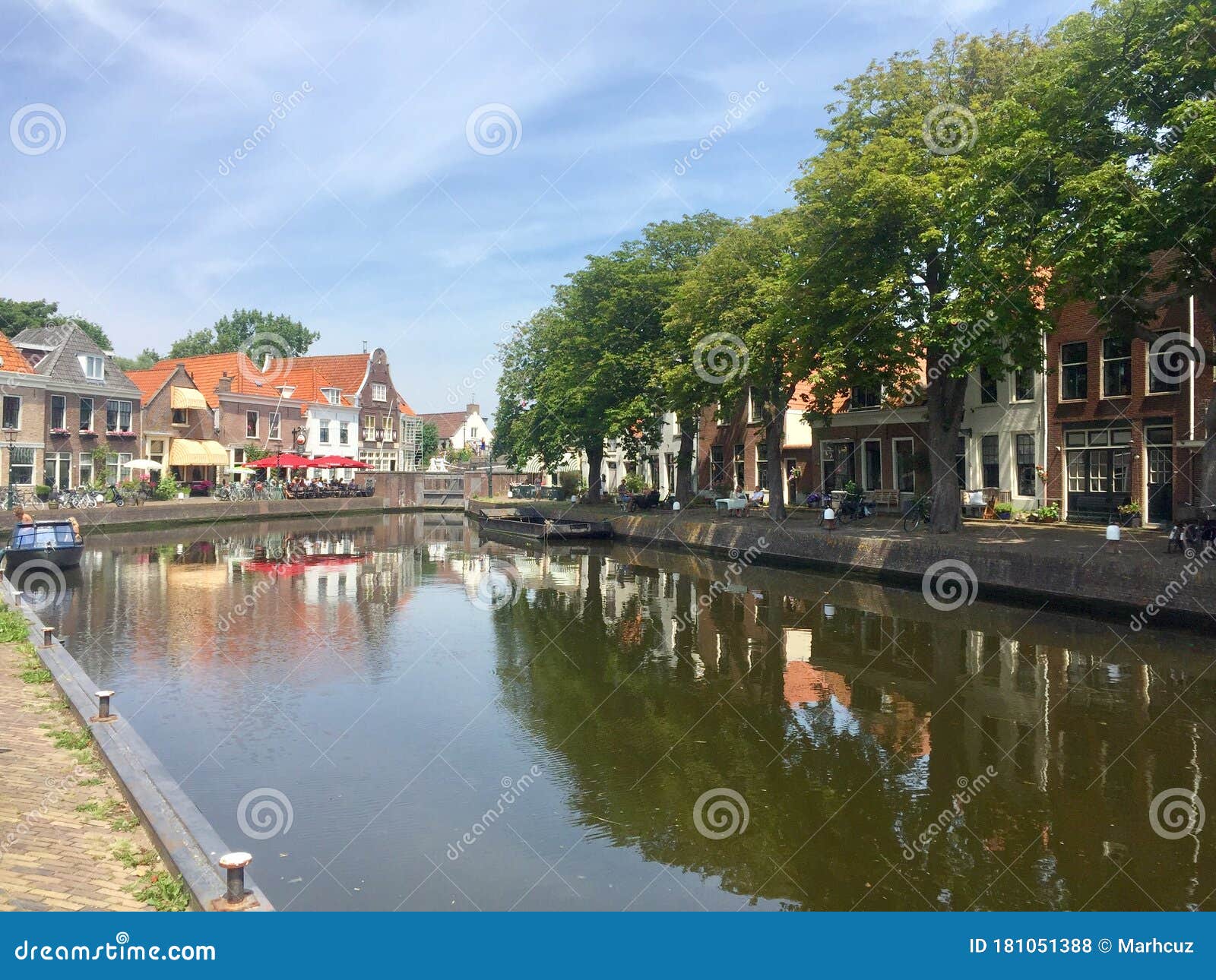 Historical Center of Spaarndam Stock Photo - Image of blue, bright ...