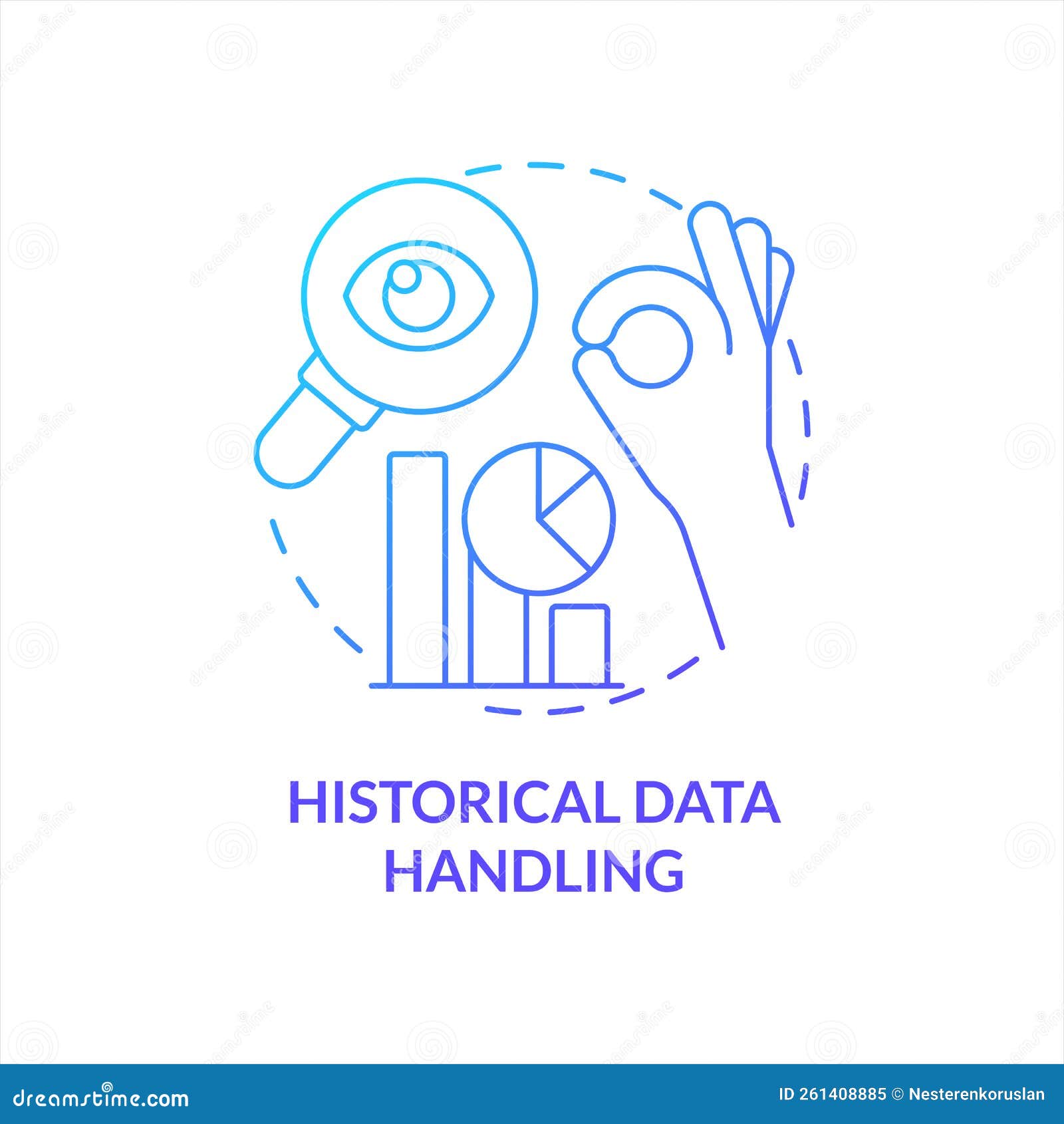Historical Data Handling Blue Gradient Concept Icon Stock Vector ...