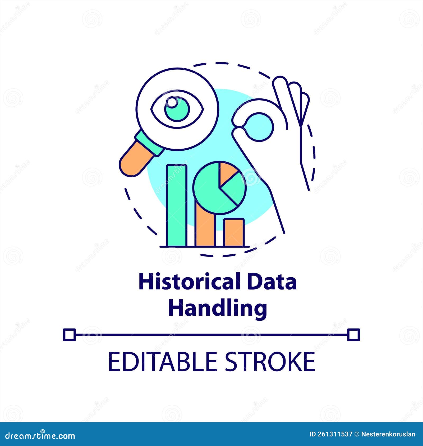 Historical Data Handling Concept Icon Stock Vector - Illustration of ...