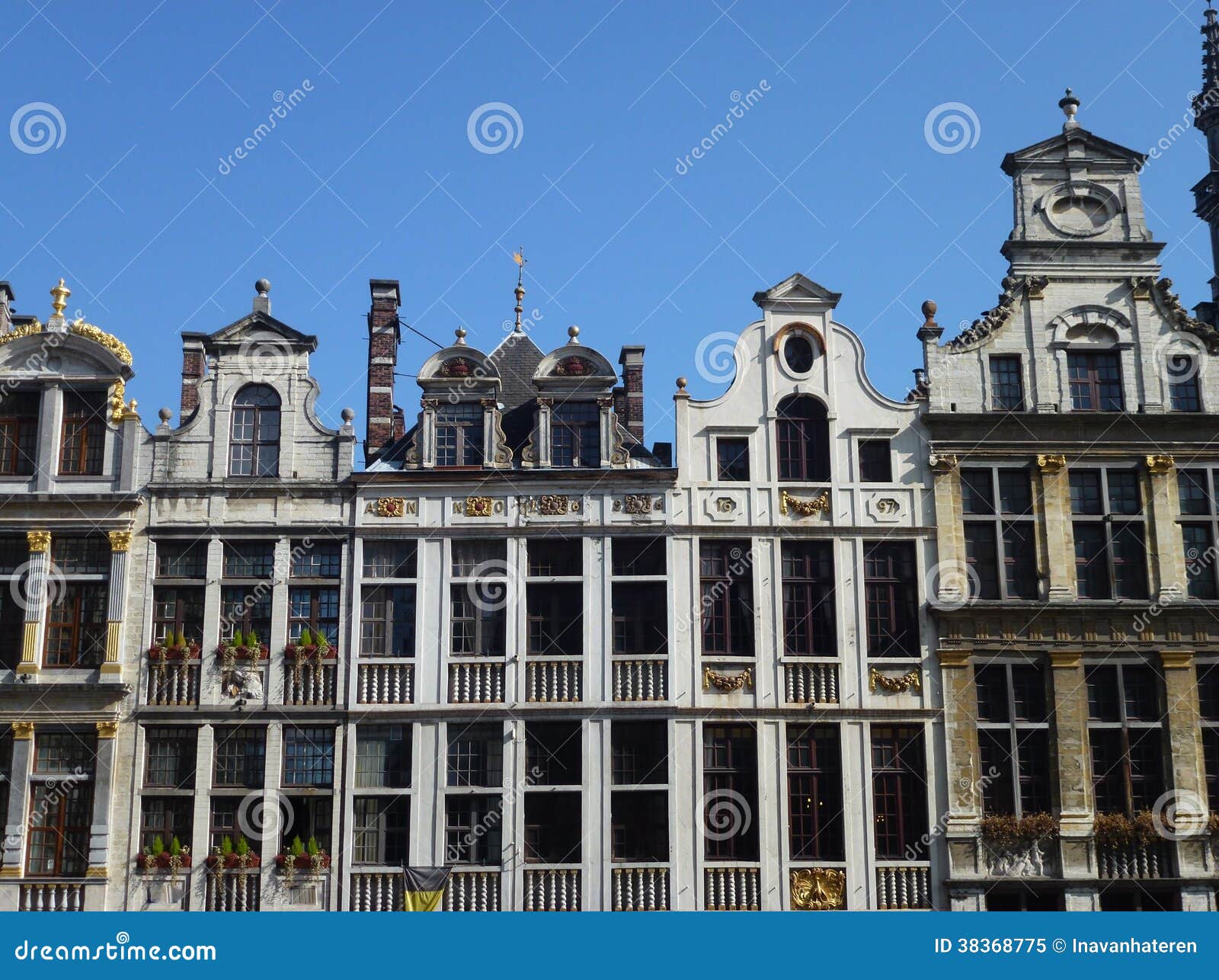 Historical Decorated Houses in Brussels Stock Image - Image of historic ...