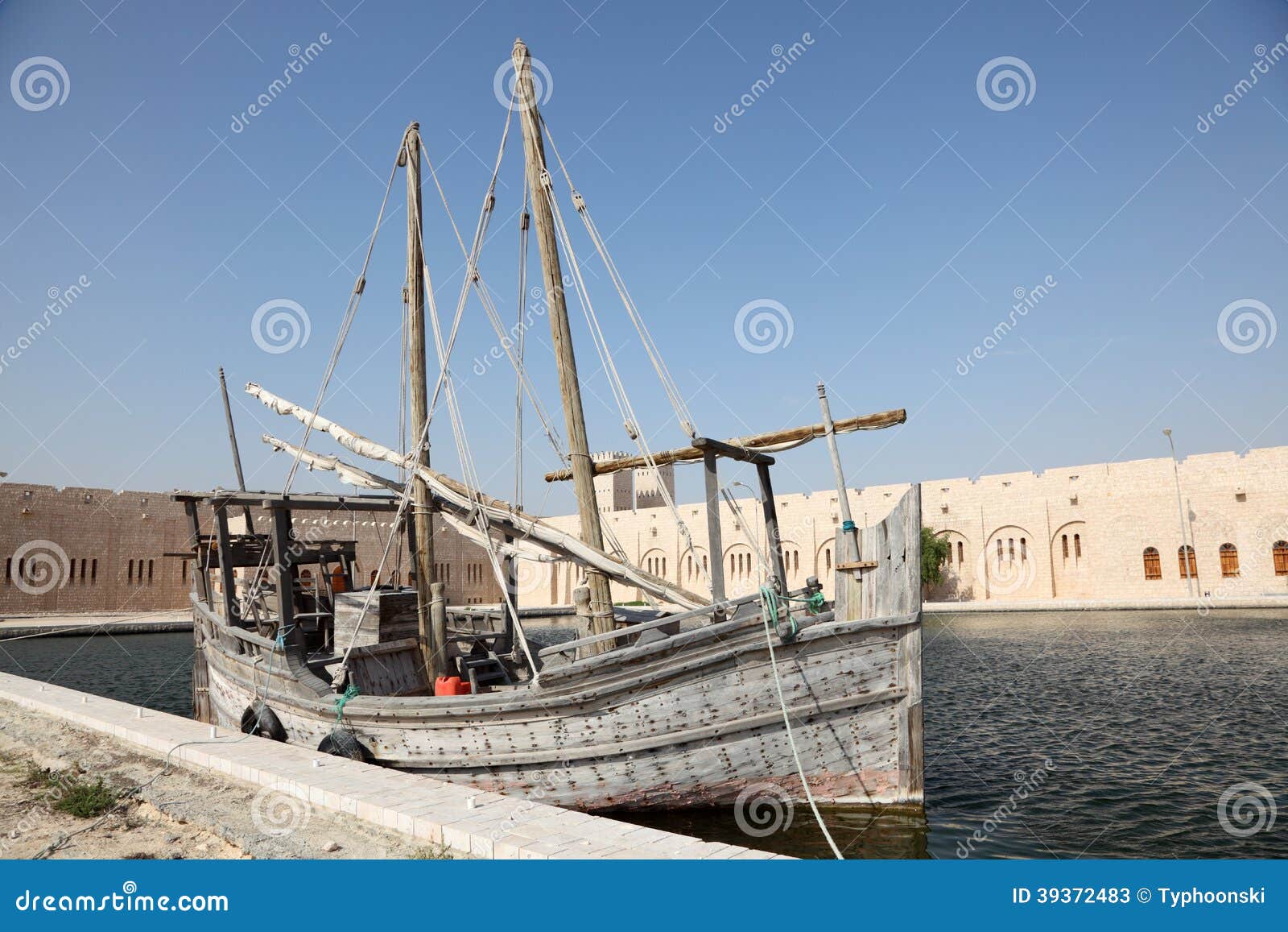 Historical Dhow Ship in Qatar Stock Image - Image of sail, ship: 39372483