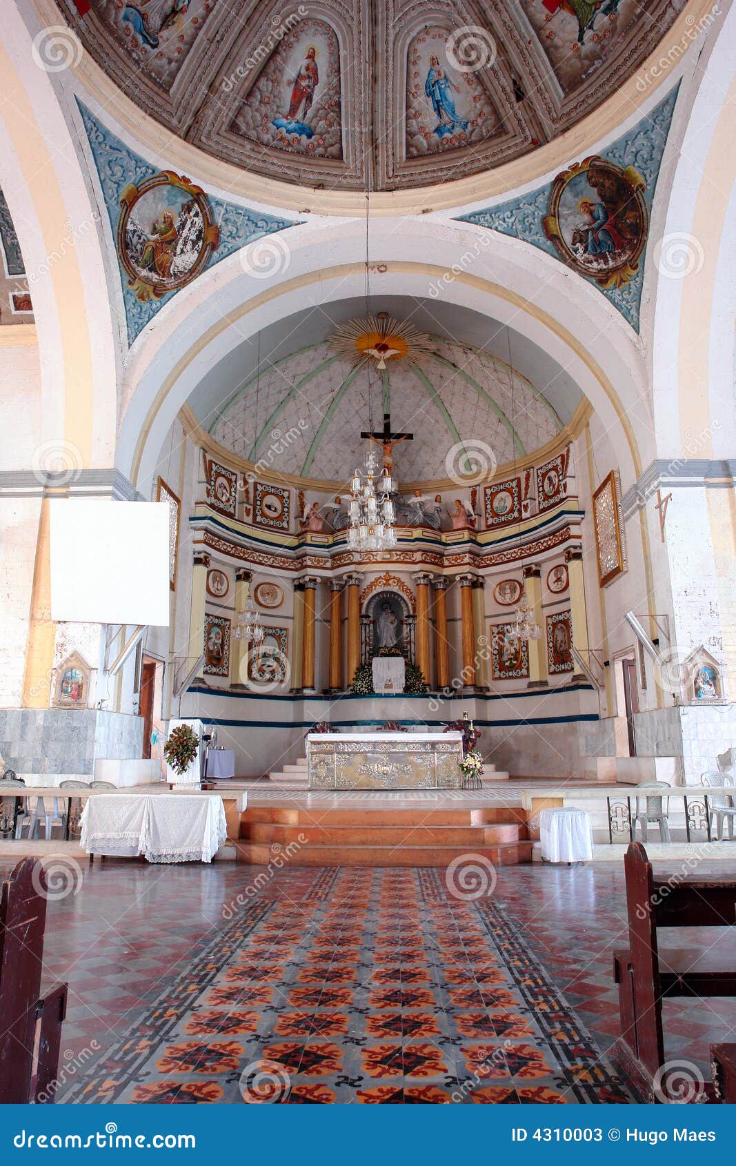 Historical Filipino Church Interior Stock Image - Image of crucifix ...