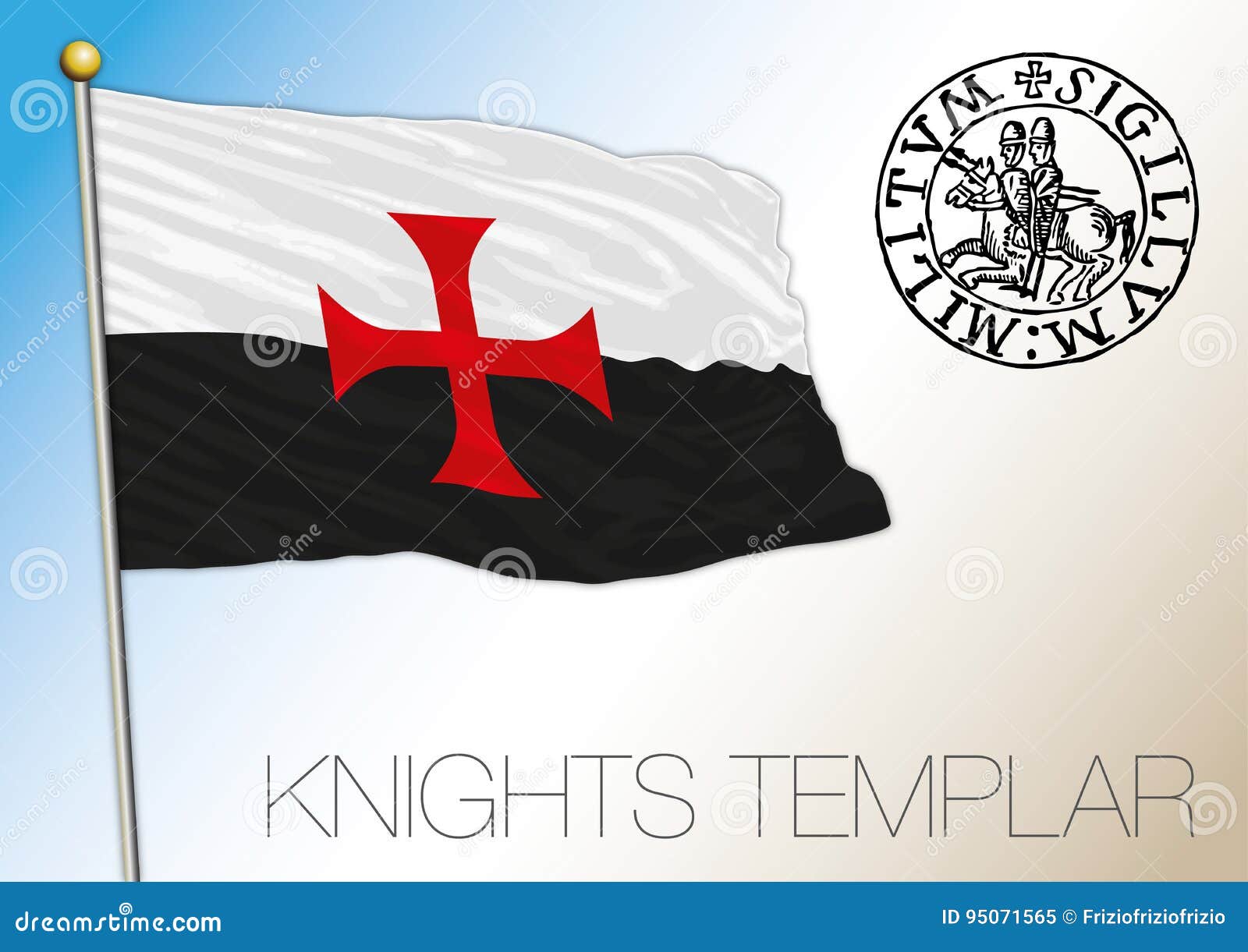 Historical Flag of the Knights Templar Stock Vector - Illustration of ...