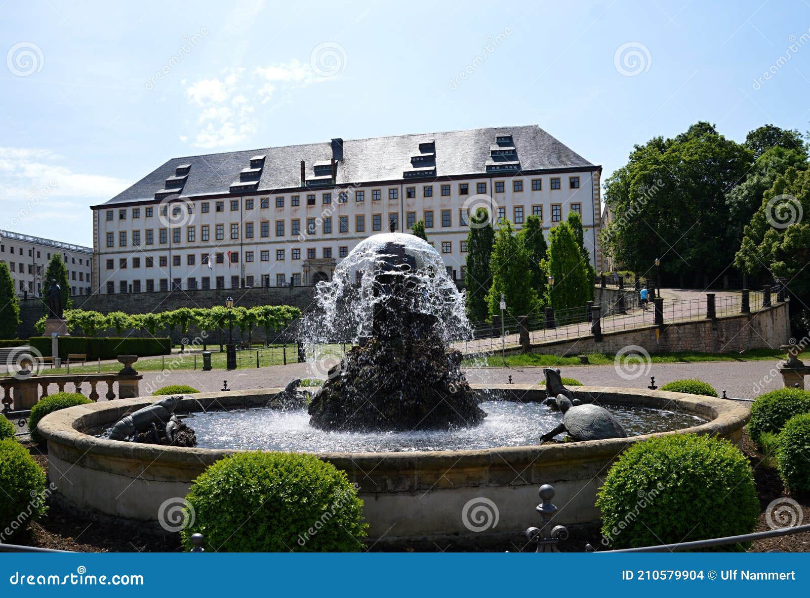 Historical Fountain and Castle in the Old Town of Gotha, Thuringia ...