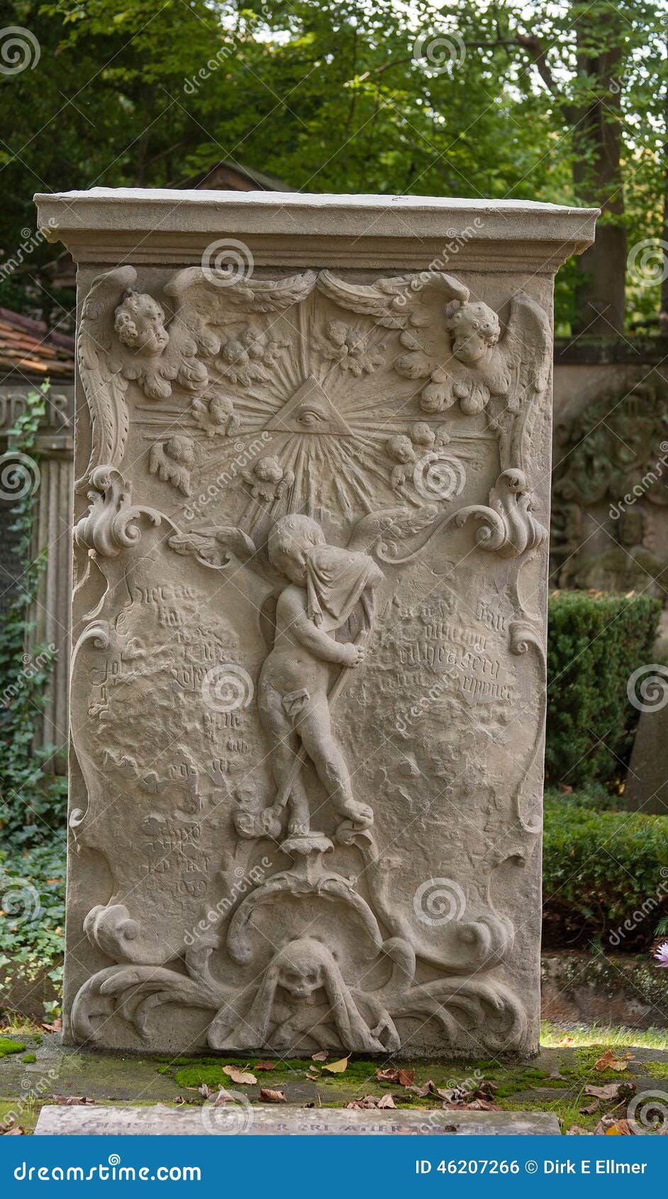 Historical German Tombstone Stock Photo - Image of funeral, crucifix ...