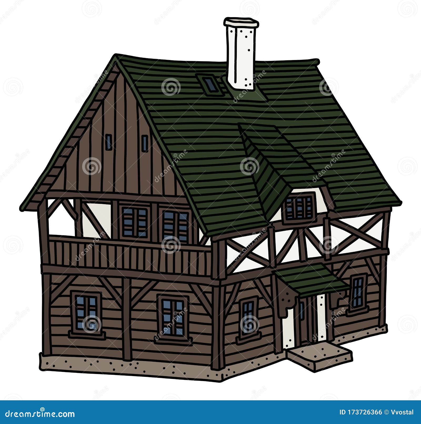 The Historical Half Timbered House Stock Vector - Illustration of house ...