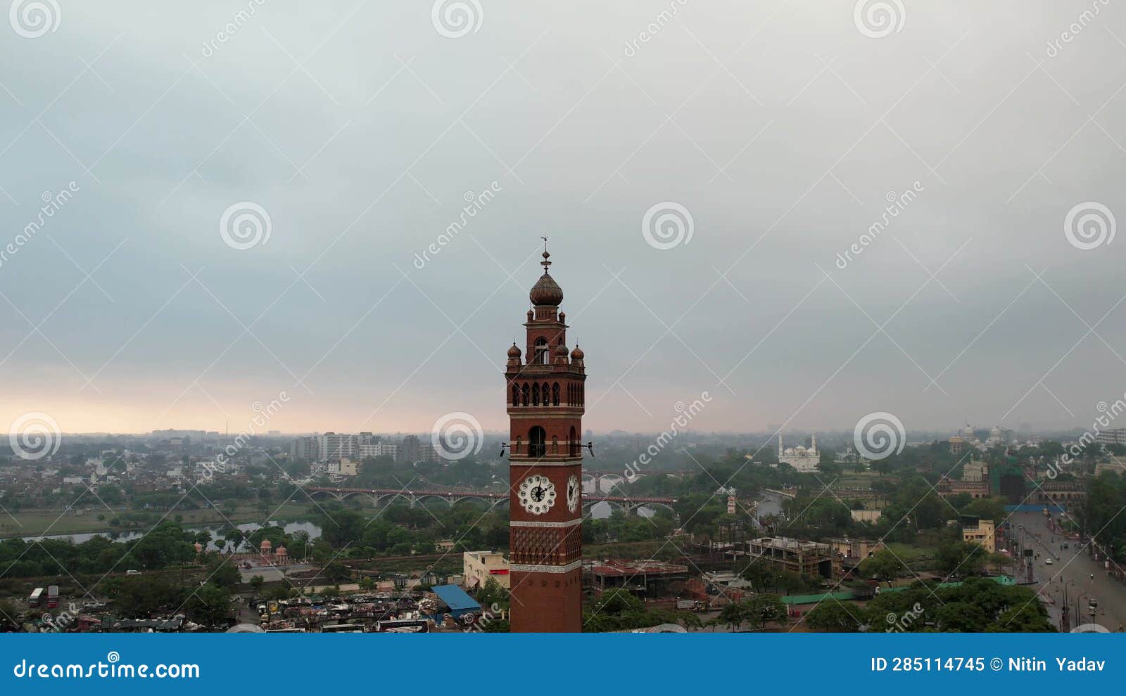 Historical Indian Clock Tower Lucknow Stock Video - Video of historic ...
