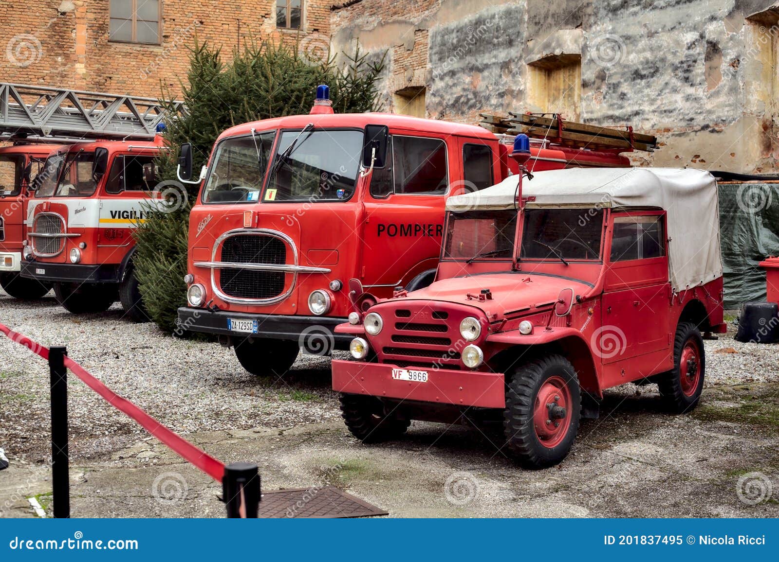 Historical Italian Firefighters Vehicles in a Museum Editorial Image ...