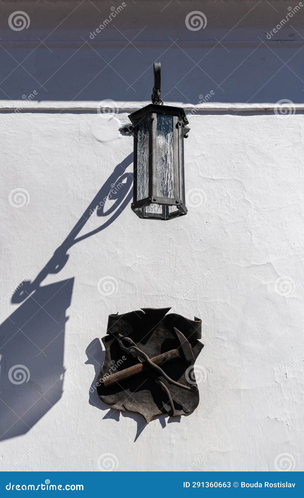 Historical Lamp and Emblem of the Blacksmiths Guild Stock Image - Image ...