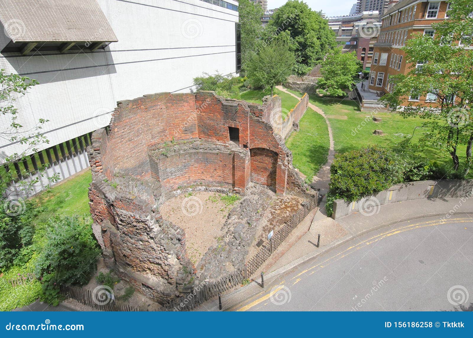 Historical London Wall Walk Path London UK Stock Photo - Image of ...