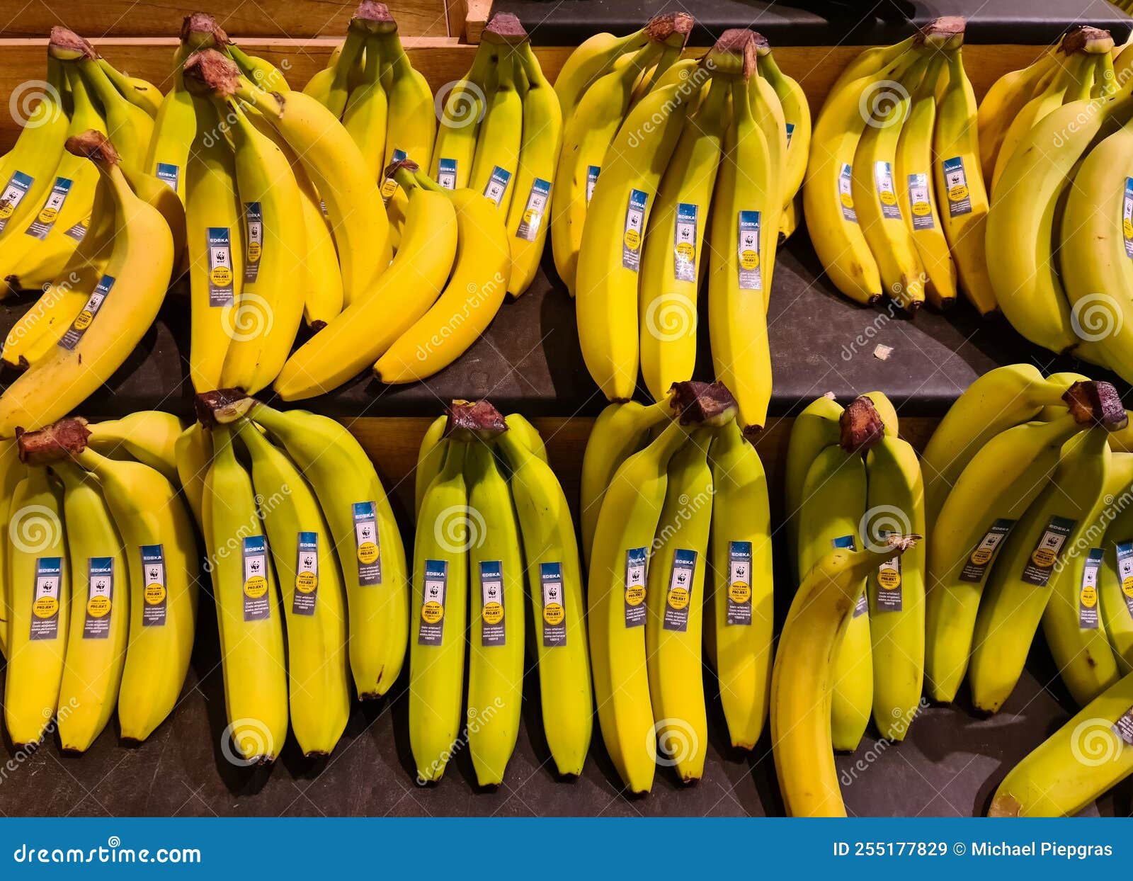 Kiel, Germany - 03.September 2022: Lots of Bananas in an Edeka ...