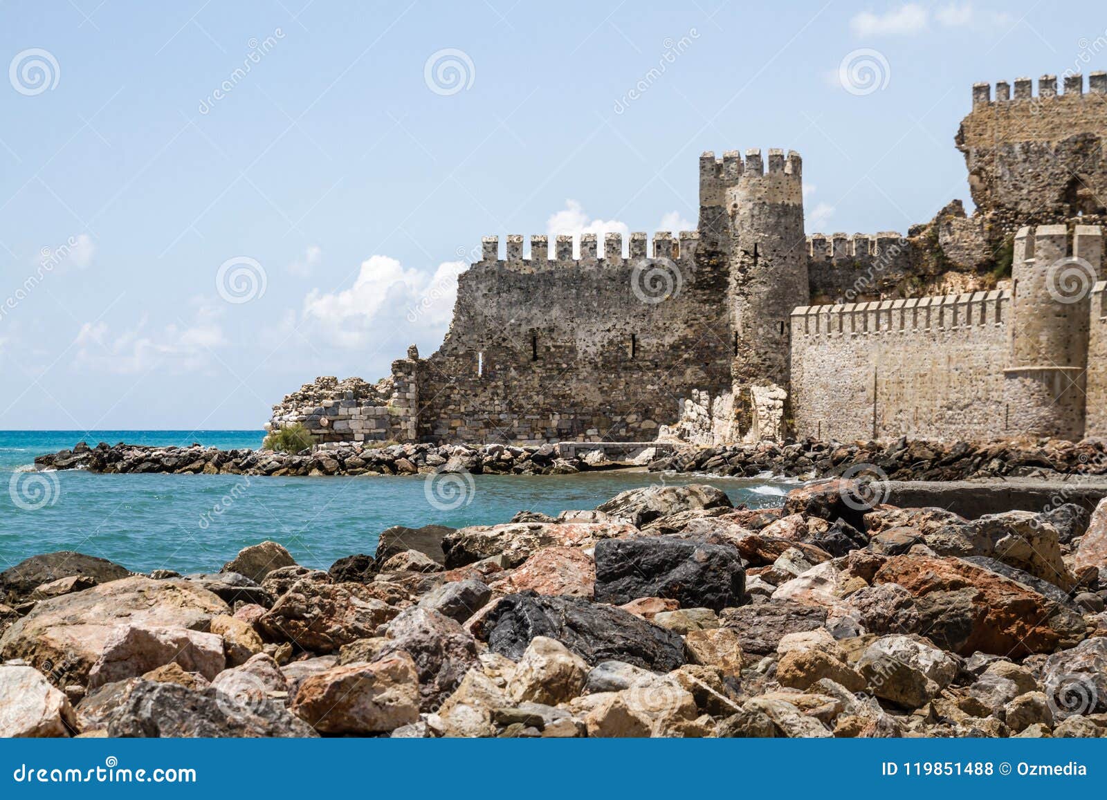 Historical Mamure Castle in Anamur, Mersin, Turkey Stock Photo - Image ...